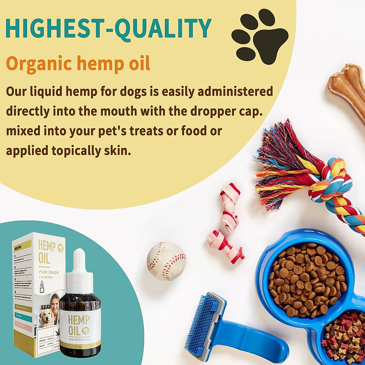 ZOEDUL Hеmp Oil for Dogs - Pets Hemp Calming Drops for Anxiety Sleep Pain Inflammation Arthritis Allergies - Supports Skin Itchy, Joint & Hip Health - Herbal Supplements- Non-GMO
