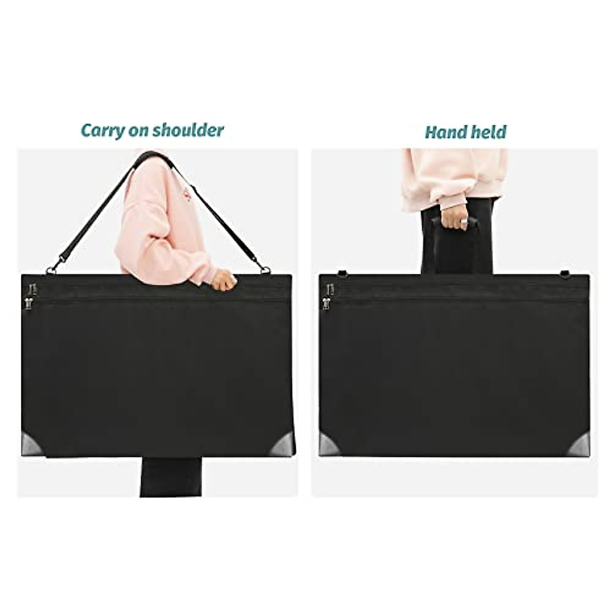 EUYZOU Art Portfolio Case, 24" x 36",Large Art Storage Folder with Handle, Poster Board Storage Bag, Art Carrying Tote Bag with Adjustable Shoulder Strap for Artwork