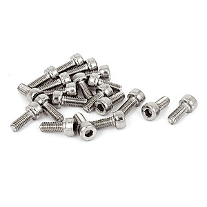 0.7mm Pitch M4x10mm Stainless Steel Socket Cap Screws Head Key 20 Pcs