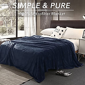 LBRO2M Flannel Fleece Bed Blanket, King Size Super Soft Warm Fuzzy Microfiber Velvet Plush Throw Lightweight Cozy Couch Blankets, All Season Use