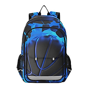 ALAZA 3d Basketball Crash Blue Lighting Wall Laptop Backpack Purse for Women Men Travel Bag Casual Daypack with Compartment & Multiple Pockets