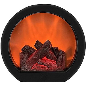 Cricia LED Fireplace Lantern Simulation LED Desk Stove LED Lantern with Realistic Flame Simulation Decorative Realistic Fireplace Lantern Fireplace Lamp