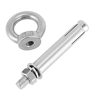 HEIHAK 10 Pack M8 x 80mm Expansion Eyebolt, Expansion Screw with Eye Ring Anchor, 304 Stainless Steel Ring Lifting Expansion Eyebolt Internal Bolt Fastener for Concrete, Wall, Masonry Surface