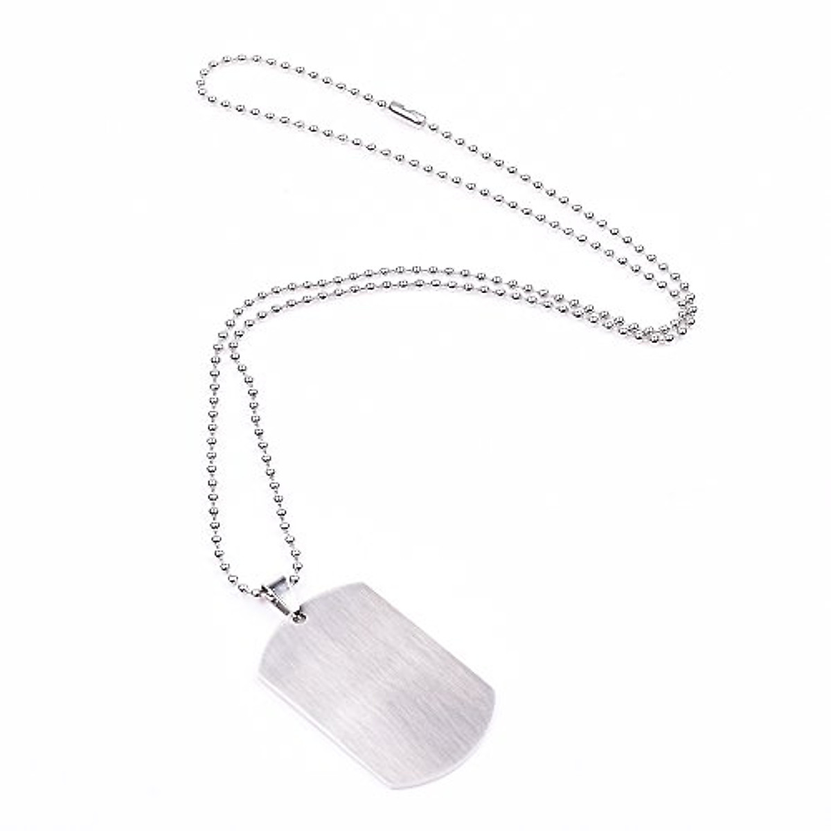 COSMOS 2 Pcs Military Dog Tags with 23.5 Inch Nickel Plated Steel Ball Chains