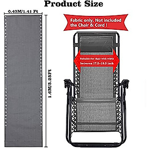 IKEPAHOK Gravity Chair Replacement Fabric, Zero Gravity Lounge Chair Recliners Repair Tool Cloth Part for Outdoor Patio Yard Beach Pool Lawn Camping Reclining Mesh Canvas for Anti-Gravity Chair