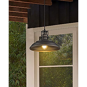 FEMILA Industrial Pendant Lights Fixture,2 Lights Farmhouse Hanging Lights for Kitchen Island,12 inch Oil Rubbed Bronze Finish,4FY15-MP-2PK ORB