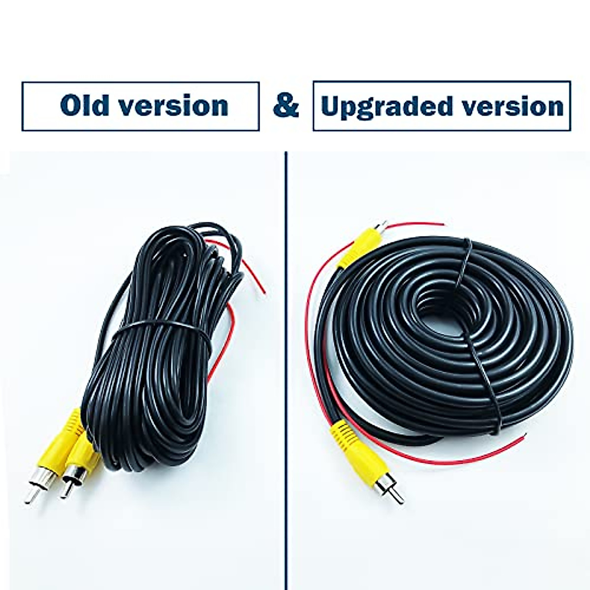 Collyon Upgraded Version Thickened 50FTRCA Video Cable, RCA Male to Male Plug Car Reverse Reversing Rear View Parking Backup Camera Video Audio Extension Cable with Detection Trigger Wire
