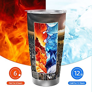Evealyn York City Sunset Picture Printed 20 Oz Tumbler Insulated Tumbler Travel Mug Stainless Steel Cup Coffee Mug With Lids For Home Outdoor Office