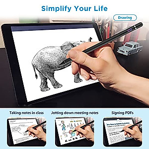 LAOZHOU Best BK Stylus Pen Pencil Pro 12.9/11/10.5/9.7 Inch Air 5/4/3/2/1 iPad 9/8/7/6/5/4/3/2 Mini 6/5/4/3/2/1 Generation Alternative Drawing Writing Digital Smart Stylist for Touch Screens, Black