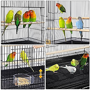 Yaheetech 47-inch Rolling Breeding Flight Bird Cages for Parakeets Budgies Finches Cockatiels Conures Lovebirds Canaries Parrots w/Detachable Stand, Black