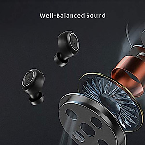 ABRAMTEK Smallest True Wireless Earbuds, E8 Mini Bluetooth 5.0 Headphones, Tiny USB-C Charging Case, IPX7 Waterproof, Stereo Earphones for Sports Workout