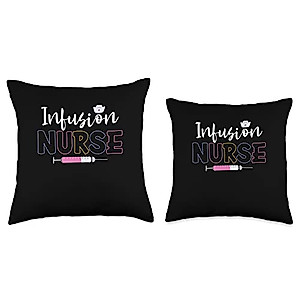 Medical Infusion Nurse Oncologist Infusion Oncology Nursing Intravenous IV Therapy Throw Pillow, 16x16, Multicolor