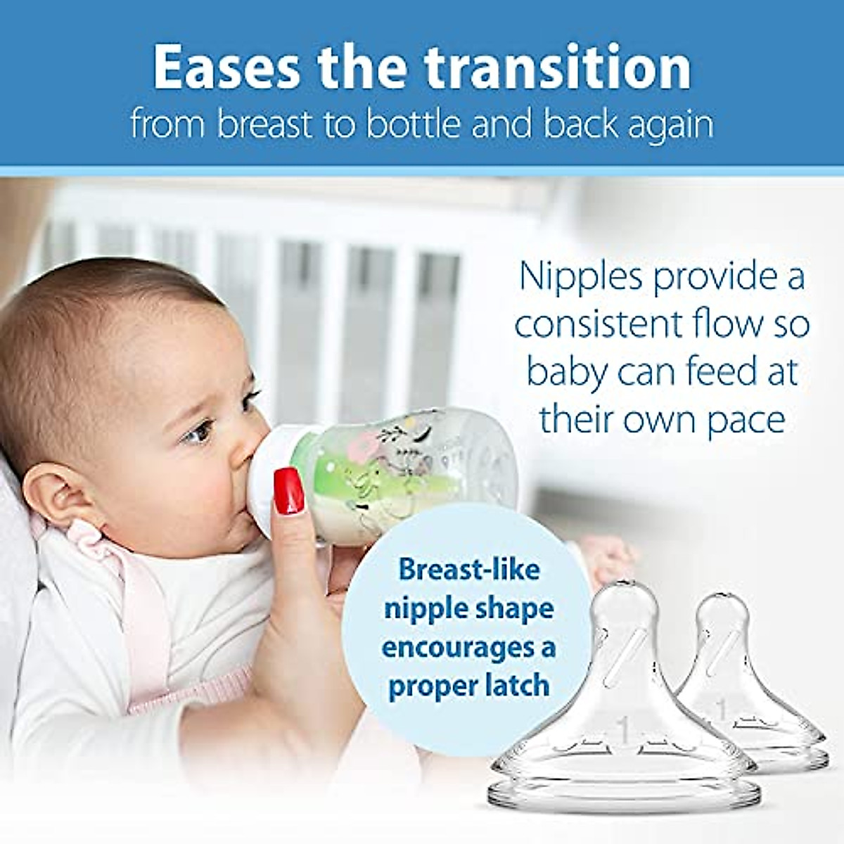 Dr. Brown’s Wide-Neck Baby Bottle Woodland Designer Bottles, 5 oz/150 mL, 2-Pack with HappyPaci Pacifiers and Lovey Holder, Deer