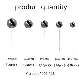 YANGYIYANG 100 Pcs 04/06/08/1.0/1.2g Fishing Lead Drop counterweight, Round Removable Open Lead Drop Fishing Lead Sink and Tackle Box Combination