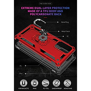 YZOK for Galaxy A02S Case,Samsung A02S Case,with HD Screen Protector,[Military Grade] Ring Car Mount Kickstand Hybrid Hard PC Soft TPU Shockproof Protective Case for Samsung Galaxy A02S (Red)