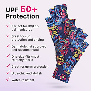 ManiGlovz - Original UPF 50+ UV Light Protective Nail Gloves | Gel Manicure & Anti UV Fingerless Gloves for Women | Driving Sun Protection