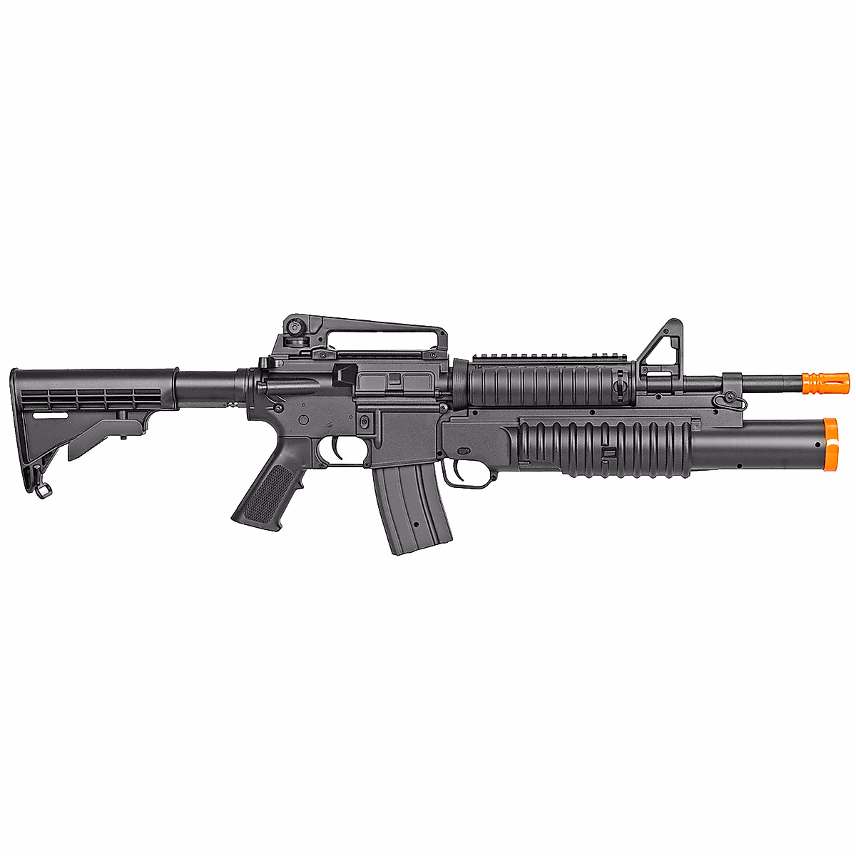 BBTac Airsoft Gun Electric Rifle Full Auto with Burst 3 Round Launcher, Rail System, Powerful AEG Shoot 6mm BBS