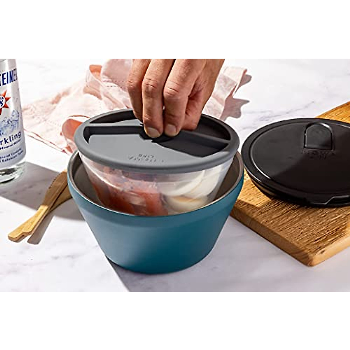 RIGWA LIFE |Custom Removable Inserts for RIGWA Food Containers | Meal Prep Bowls | Divided Food Storage Containers with Lids | Divide & Conquer (Set of 2) |