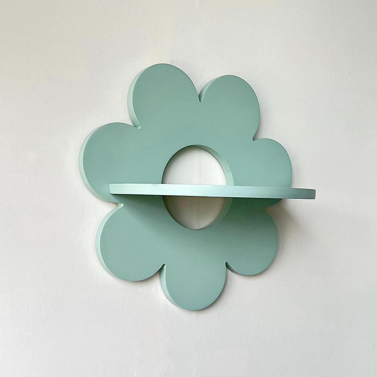 cozifycasa Flower Floating Shelves for Wall Shelf Wood Small Cute Shelf for Kids Girls Room Bathroom Bedroom Game Room (sage Green)