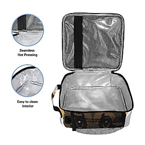 Dog Pattern Lunch Box German Shepherd Insulated Lunch Bag Reusable Cooler Meal Prep Bags Lunch Tote with Shoulder Strap for School Kids Office Adult