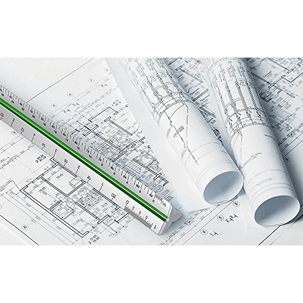 Arteza Architect Scale Ruler, Imperial, 12-Inch Color-Coded Professional-Grade Aluminum Triangular Drafting Ruler for Architect & Civil Engineer Blueprints