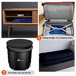 Ice Bath Tub for Athletes | Large Capacity 115 Gallons / 433 Liters | Portable Cold Ice Tub | Inflatable Ice Bath for Outdoor Cold Therapy Tub by Mediasonic (MS-100RP)