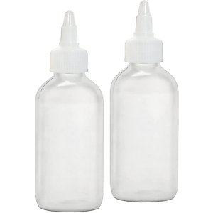 BRIGHTFROM Condiment Squeeze Bottles - 4 OZ Squirt Empty Bottles, Clear Twist Top Cap, Leak Proof - Great for Ketchup, Mustard, Syrup, Sauces, Dressing, Oil, Arts & Crafts, BPA-FREE - Pack of 2