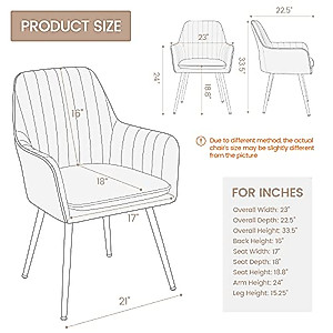 Gold Thumb Velvet Dinning Chair Set of 2 Mid-Back Accent Chair Modern Leisure Armchair with Gold Plating Legs Upholstered Living Room Chair (Beige-2PCS)