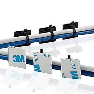 Zip Tie Mount 3/4" Black Small Wire Tie Adhesive Mounting,100 Pcs for Wire Clips Cable Management Cable Tie Anchors,Durability Pro-grade UV Wire Holder organizer