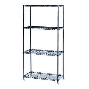 Safco Products 5276BL Commercial Wire Shelving 36" W x 18" D Basic Unit (Extra Shelves 5243BL Sold Separately), Black