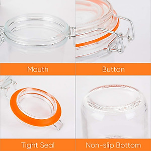 Glass Jars With Airtight Lids,Encheng Mason Jars 8 oz,Glass Jars With Leak Proof Rubber Gasket 250ml,Storage Jars With Hinged Lid for Home and Kitchen,Glass Containers With Lids 12 Pack