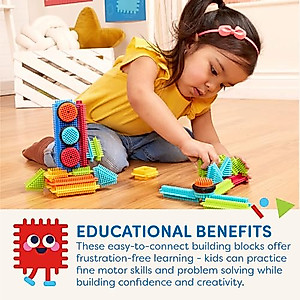 Battat- Bristle Blocks- STEM Interlocking Building Blocks- 36 pc Playset- Developmental Toys for Toddlers & Kid- Basic Builder Box- 2 Years +