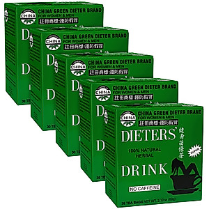 Uncle Lee's Tea Detox Tea with Senna Laxative, Constipation Relief for Adults, Supports A Healthy Weight, Caffeine-Free Herbal Tea Bags, 30 Count (Pack of 5)