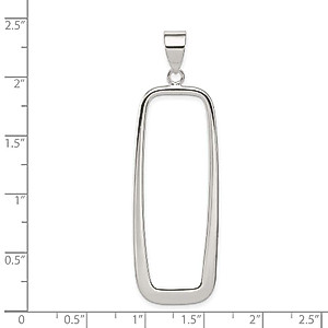 Sterling Silver Rectangle Pendant QQP733