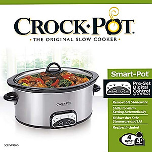 Crock-Pot 4-Quart Smart-Pot Programmable Slow Cooker, Silver