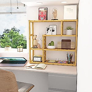 Epesoware Bathroom Bamboo Organizer 3 Tier Multifunctional Storage Rack Adjustable Wall Mounted Shelf Free Standing Plant Stands,Floating Shelves Over Toilet