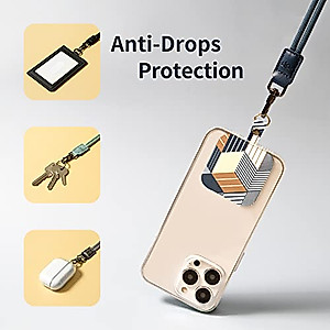 EKAX Adjustable Nylon Strap with PU Leather Clip, Universal Cell Phone Lanyard, Neck Hanging & Crossbody Strap, for Most Smartphone Cases, Keys & Work Permit, Easy Clip On & Off (Pink)