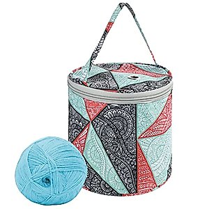 Small Yarn Storage Bags Portable Knitting Bag Case Organizer Crochet Thread Sewing Accessories Storage Tote Bag for Carry Crochet Hooks,Short Knitting Needle,Skein Yarn,Knitting Crochet Supplies (Gec)
