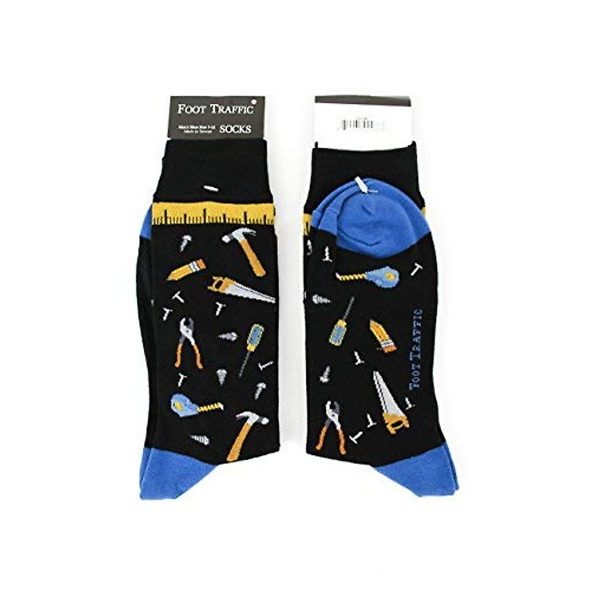 Foot Traffic Men's Socks, Fun Special-Interest Socks, Sizes 7–12 (Tools)