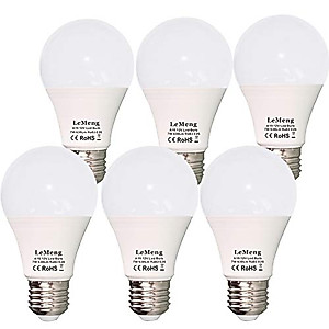 12V LED Light Bulb 7W 630Lm AC/DC10-30Volt Low Voltage E26 Base (2700K Warm White) 40-60 Watt A19 Bulbs Equivalent,Landscape Garden Yard, 12volt Battery Power System Off Grid Solar Lighting,6 Pack