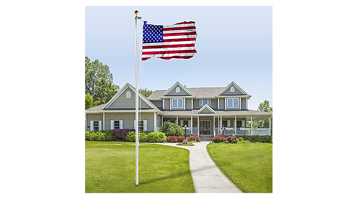 Voilamart 25 FT Sectional Flag Pole with American Flag - Heavy Duty ...
