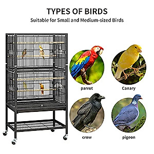 YITAHOME 52 inches Birdcage Cover and Bird Cage Seed Catcher, Bird Cages for Parakeets, Parrot, Cockatiel, Pigeon, Flight cage for Birds