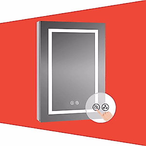 BLOSSOM Recessed or Surface LED Lighted Mirror Medicine Cabinet with Lights, LED Medicine Cabinet with Defogger (20x32/Right Hinge)