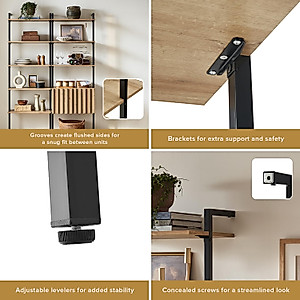 mopio Norwin Ladder Book Shelf, Wall Bookshelf, Farmhouse Industrial Bookcase, Narrow Slim Organizer Display Shelves, Living Room, Bedroom (3-Tier Shelf Cabinet)