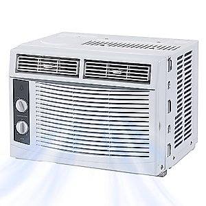 Garvee 5,000 BTU Window Mounted Air Conditioner - Efficient Cooling Small Window AC Unit with Easy-to-Use Mechanical Controls and Washable Filter, Cool up to 150 Sq.Ft., 110-115V, White