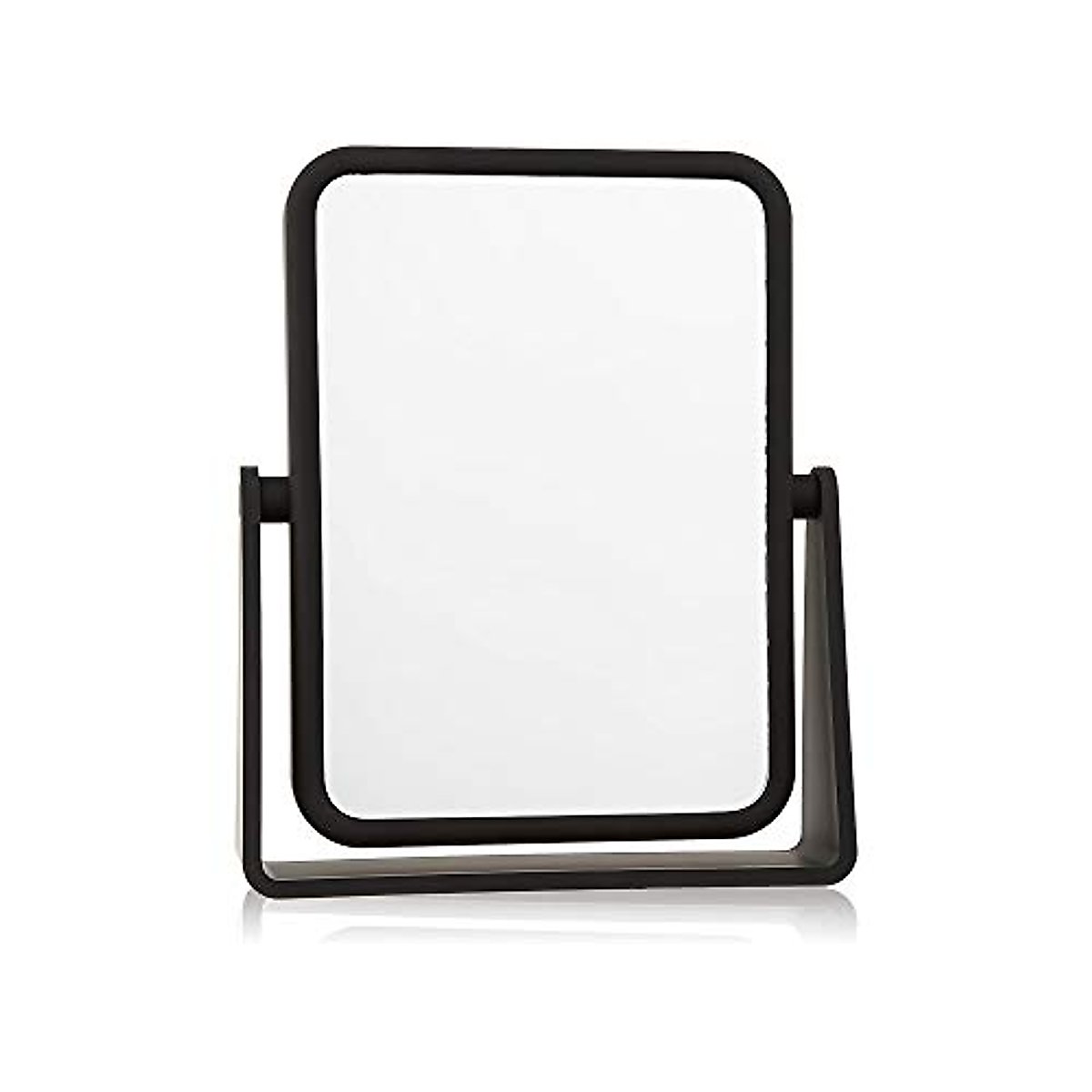 Danielle Magnifying Vanity Makeup Mirror Rectangular Soft Touch Finish with 7X Magnification and 360 Swivel, Black