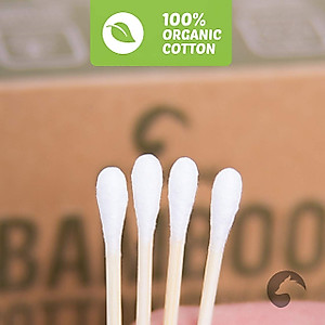 Bamboo Cotton Swabs 500 Count | Biodegradable & Organic Wooden Cotton Buds | Double Tipped Ear Sticks | 100% Eco-Friendly & Natural | Perfect for Ear Wax Removal, Arts & Crafts, Removing Dust & Dirt…