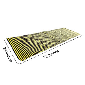 Wonder Care Organic Yoga Mat for Workout & Hand Woven Yoga Mat Thick Eco Friendly Foldable Camping Accessories| Meditation Mat | Travel Yoga Mat (Yellow)