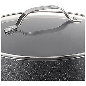 Granitestone Nonstick 5 Quart Stock Pot with Lid with Ultra Durable Mineral and Diamond Triple Cookware Set, Black