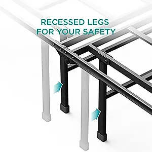 ZINUS SmartBase Super Heavy Duty Mattress Foundation with 2200lbs Weight Capacity / 14 Inch Metal Platform Bed Frame / No Box Spring Needed / Sturdy Steel Frame / Underbed Storage, Twin